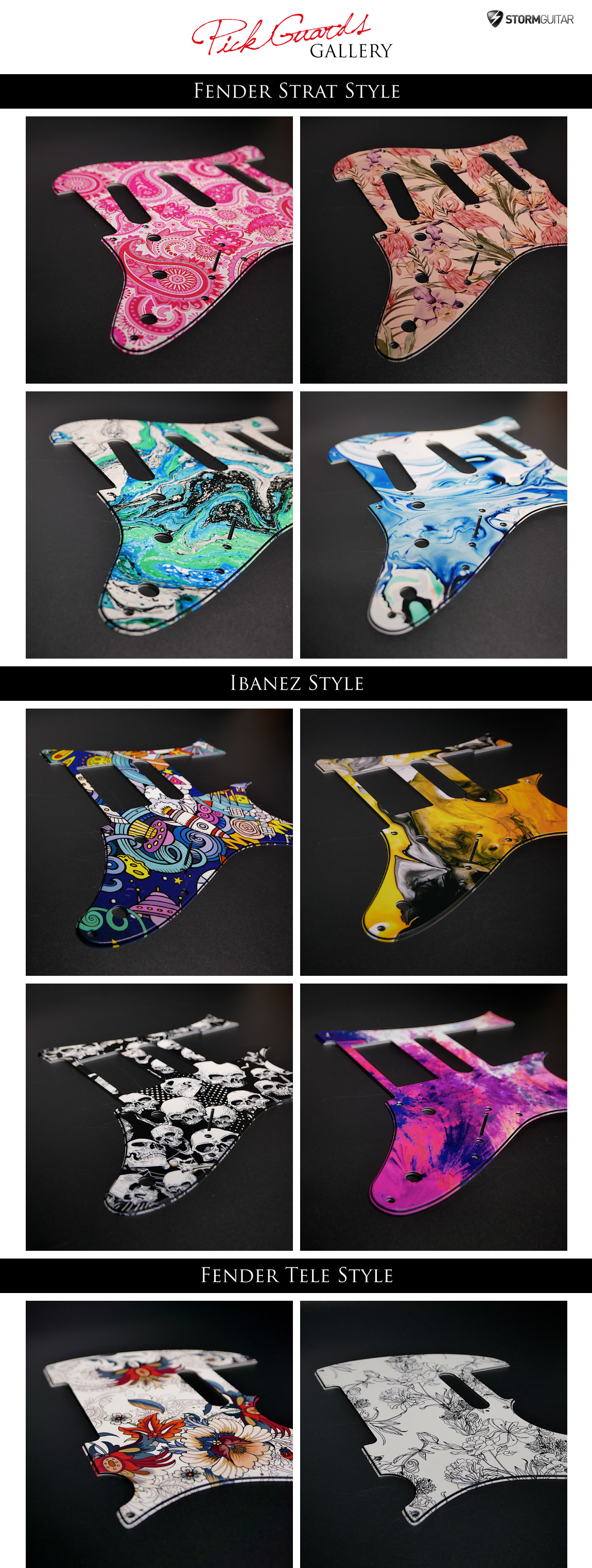 Fender Strat Custom Pickguard with Tremplate 8 11Hole Cartoon Doodle ...